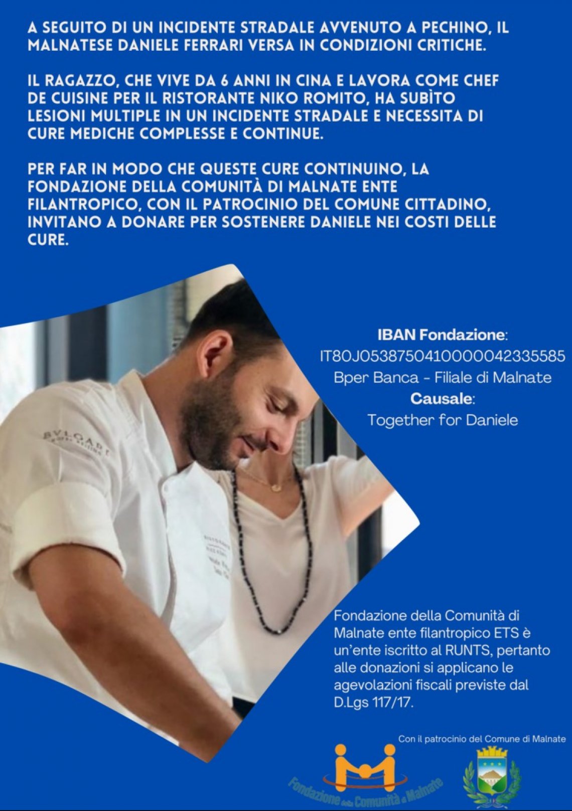 Daniele Ferrari, chef grave dopo incidente. Bulgari Hotel: "Sosterremo ...