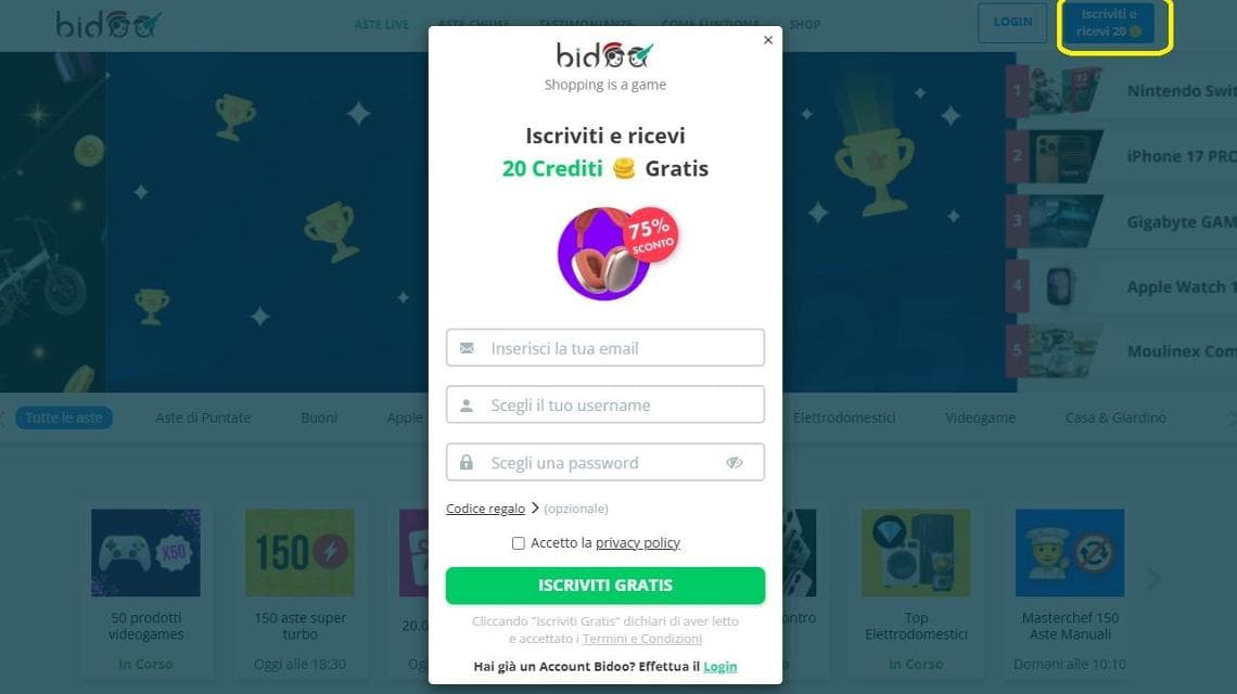 Come funziona Bidoo: come partecipare alle aste, limiti e funzioni - la ...