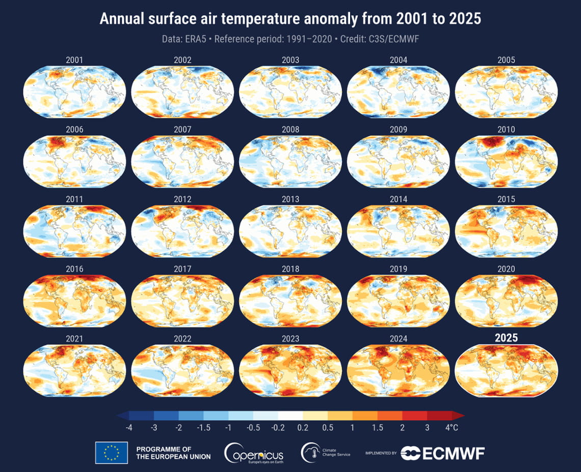 Copernicus: il 2025 è il terzo anno più caldo mai registrato - la ...