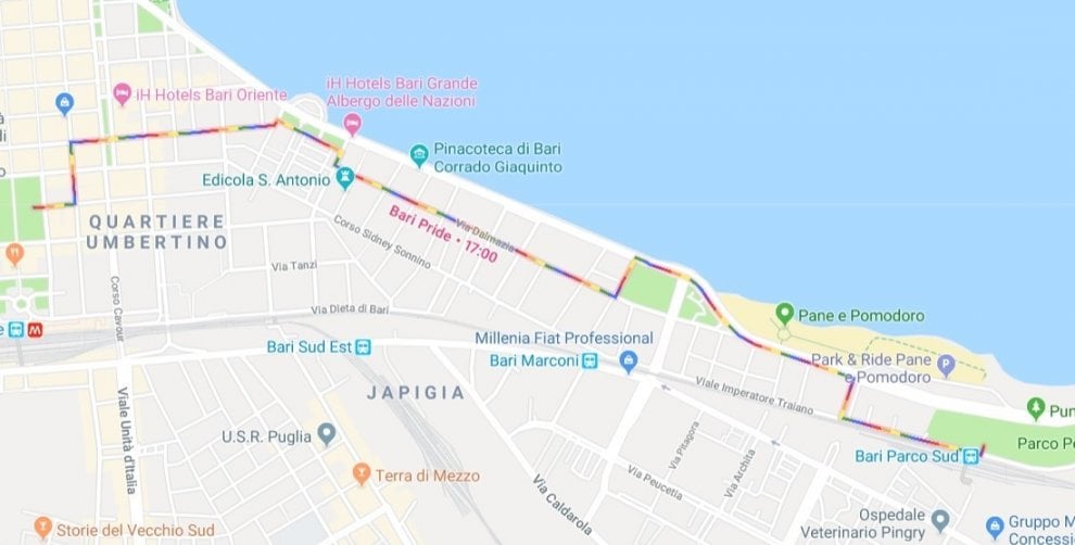 Bari Pride, il percorso è arcobaleno su Google Maps - la Repubblica