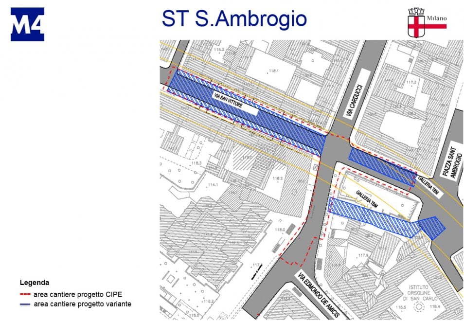 M4, via ai grandi lavori in pieno centro a Milano: ritoccata la mappa ...