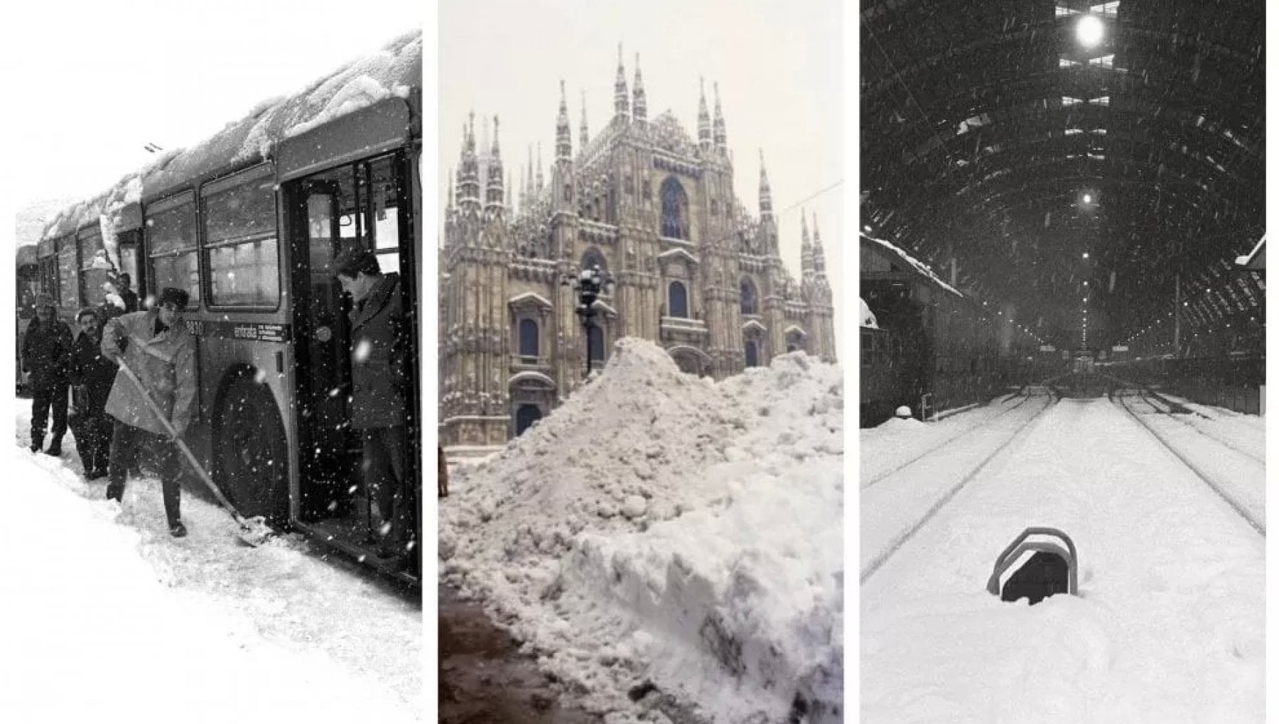 La nevicata del secolo nelle foto d'epoca: a Milano il grande freddo ...