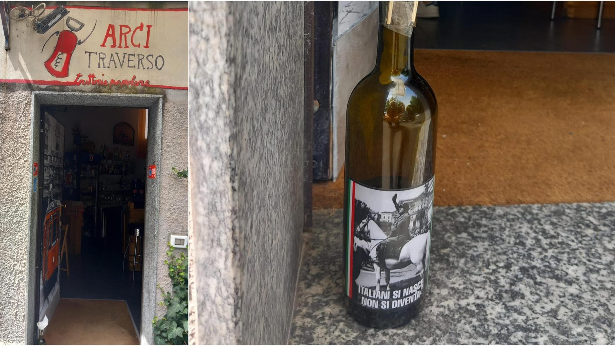 Finta molotov con la foto del duce davanti a un circolo Arci: “Italiani ...