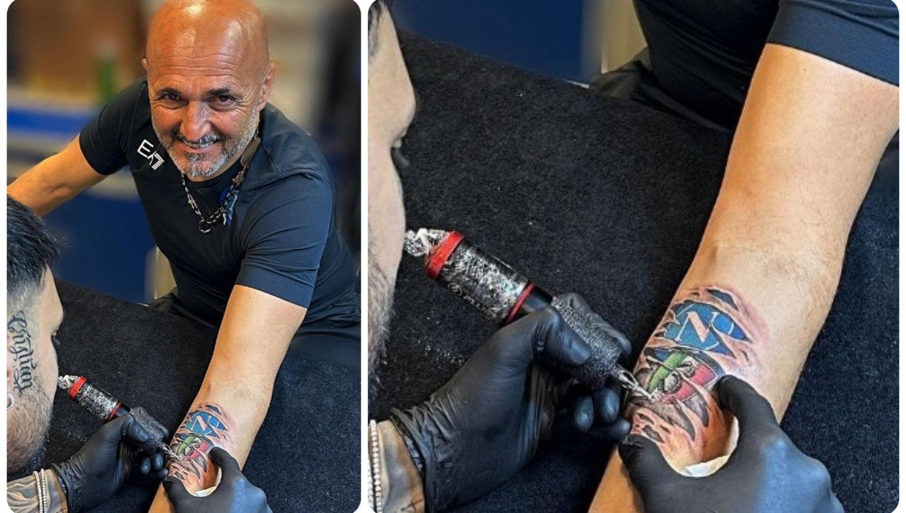 Spalletti: il tatuaggio dello scudetto del Napoli sull'avambraccio - la ...