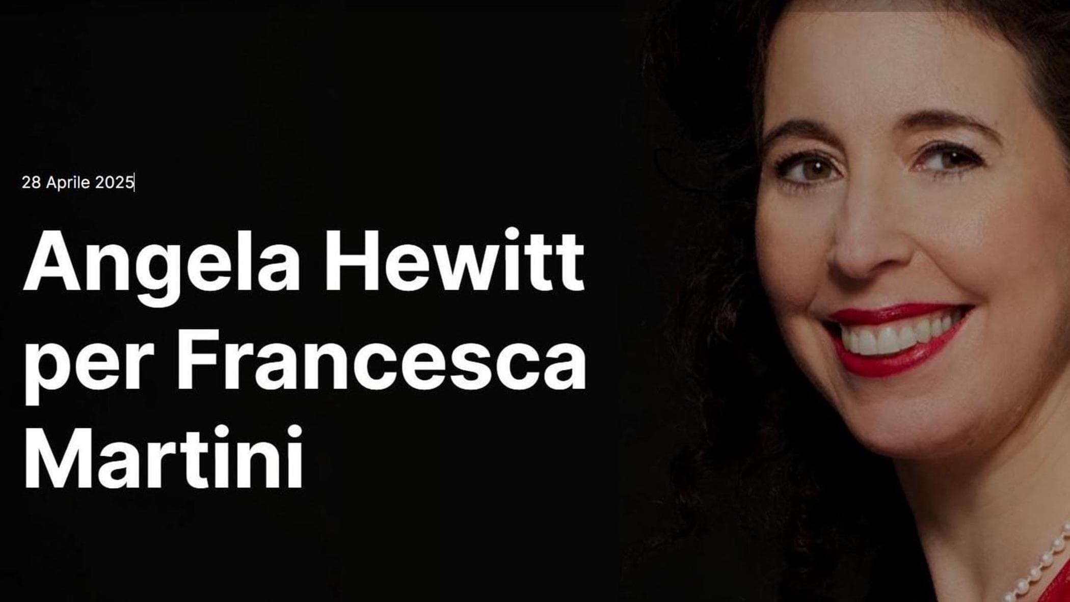 Ricerca, al teatro San Carlo di Napoli la pianista Angela Hewitt “Per ...