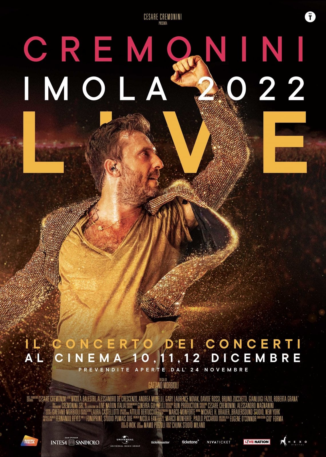 Cesare Cremonini live sul grande schermo: al cinema il concerto di ...