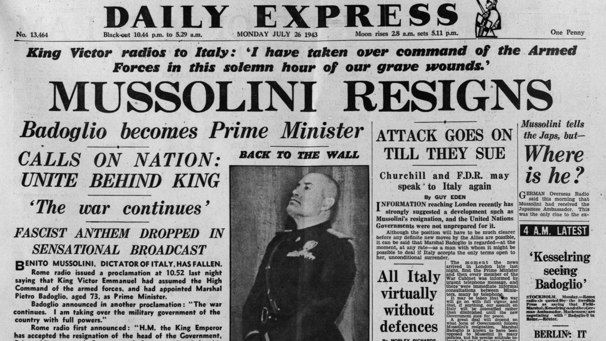 Arrestato il Duce cade la dittatura - la Repubblica