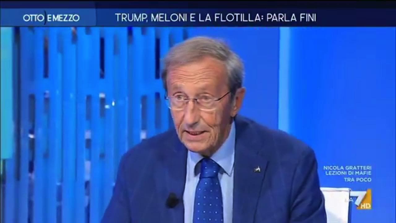 Scontro Gruber-Fini: "Ma scusi lei perché è venuto in trasmissione ...
