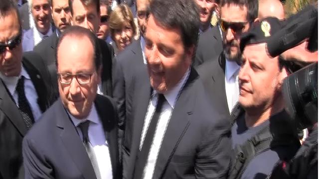 Expo, Renzi accoglie Hollande sulle note della Marsigliese - la Repubblica