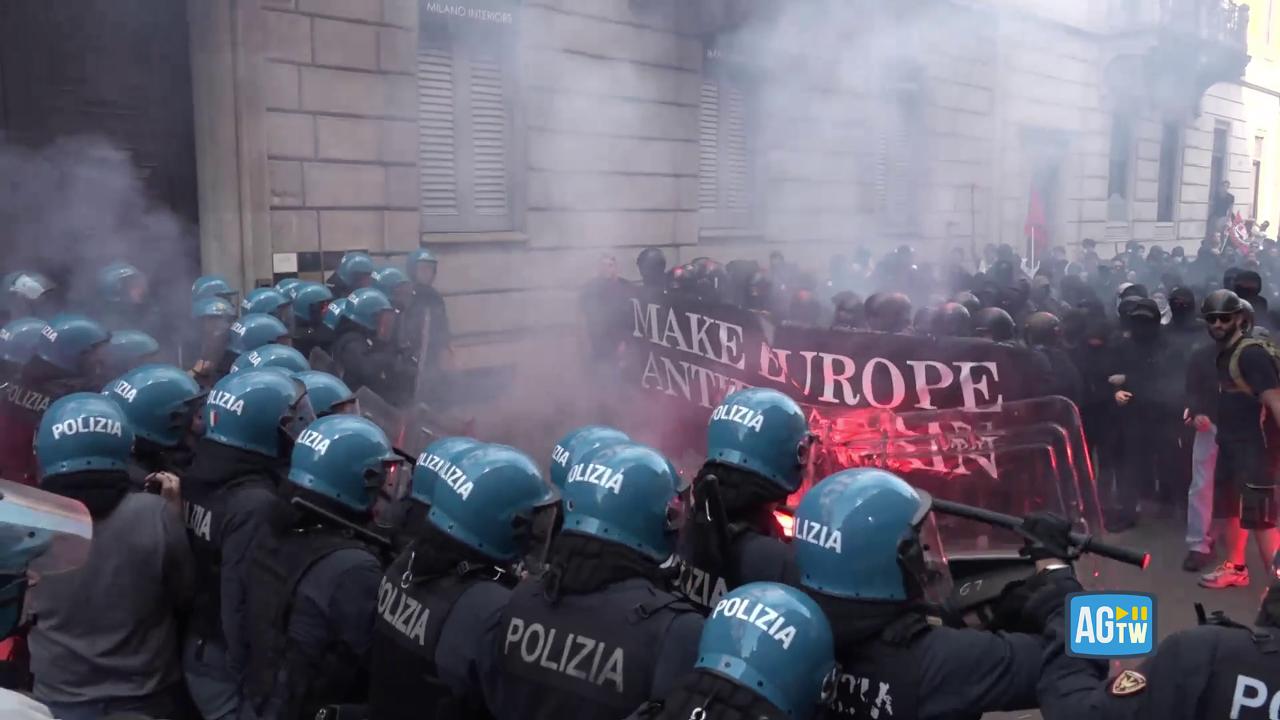 Remigration summit a Milano, gli antagonisti si scontrano con la ...