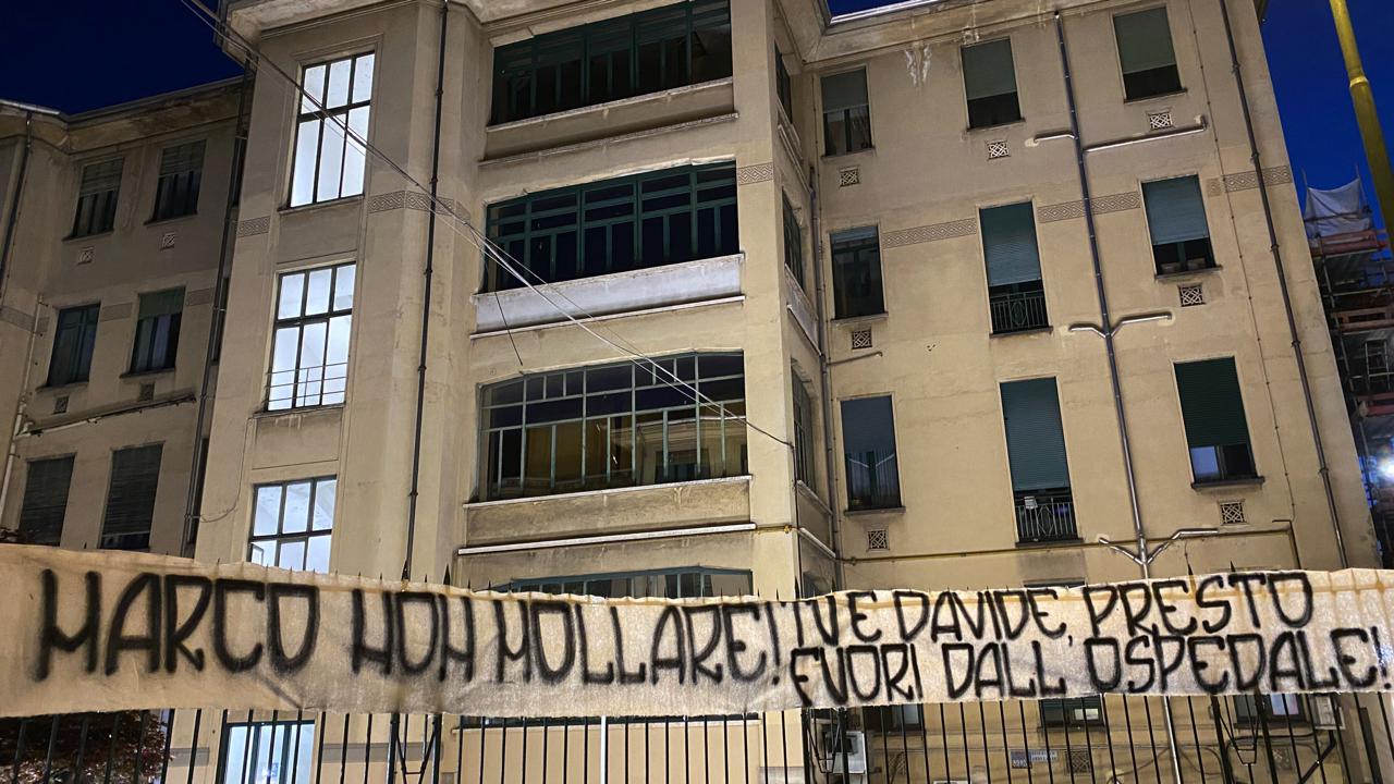 La veglia egli ultras bianconeri per Marco Basoccu ferito prima del ...